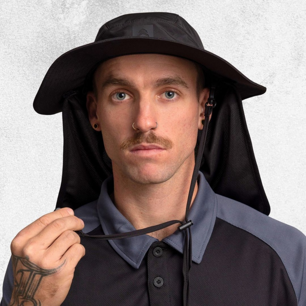 Anthem Wide Brim Hat with Legionnaires Flap | ManCave Workwear
